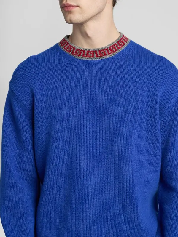Versace Greca Wool-cashmere Crewneck Sweater