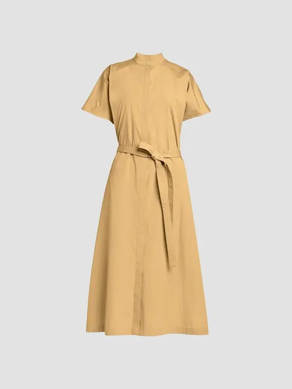 JIL SANDER Glaze-finished Cotton Poplin Shirtdress - Cereal