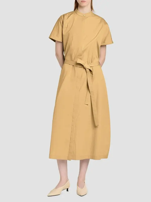JIL SANDER Glaze-finished Cotton Poplin Shirtdress
