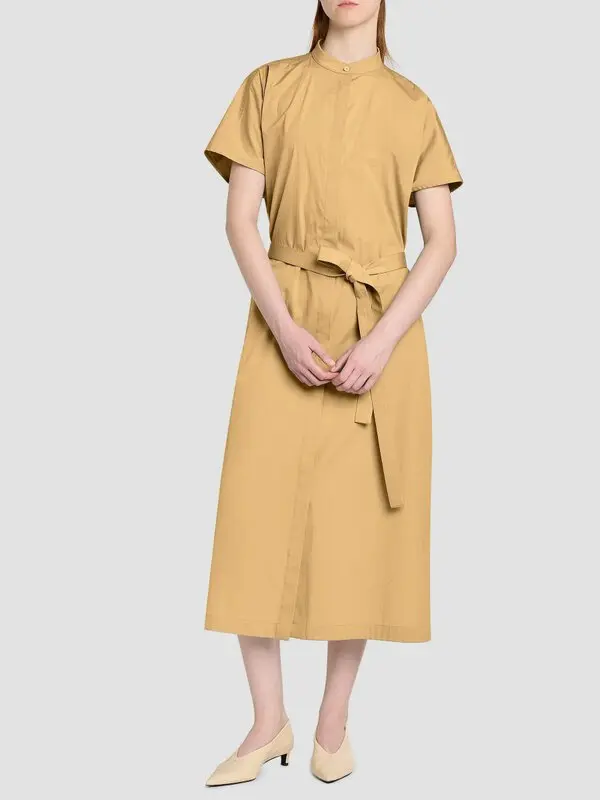 JIL SANDER Glaze-finished Cotton Poplin Shirtdress