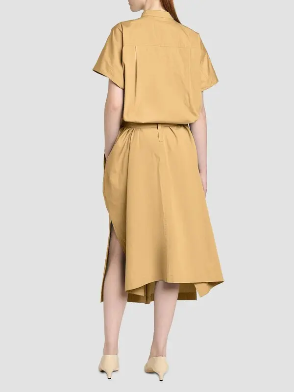 JIL SANDER Glaze-finished Cotton Poplin Shirtdress