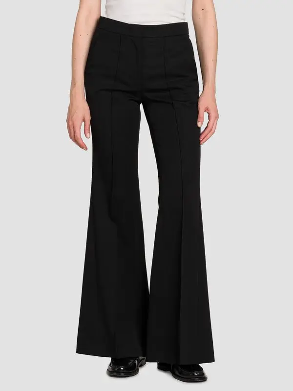 JIL SANDER Wool Tailored-fit Flared Trousers