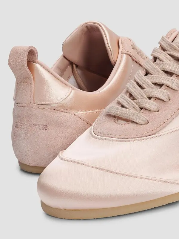 JIL SANDER Panelled Satin Low-top Sneakers - Rose