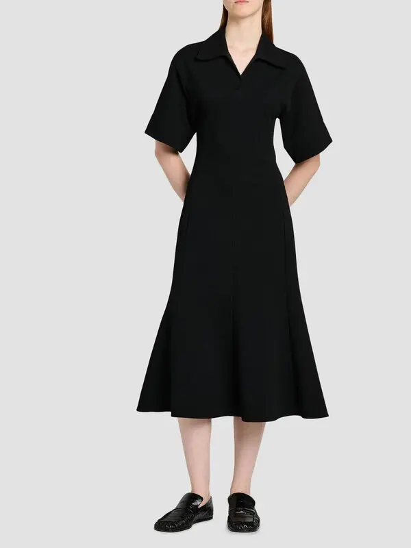 JIL SANDER Crepe A-line Midi-dress