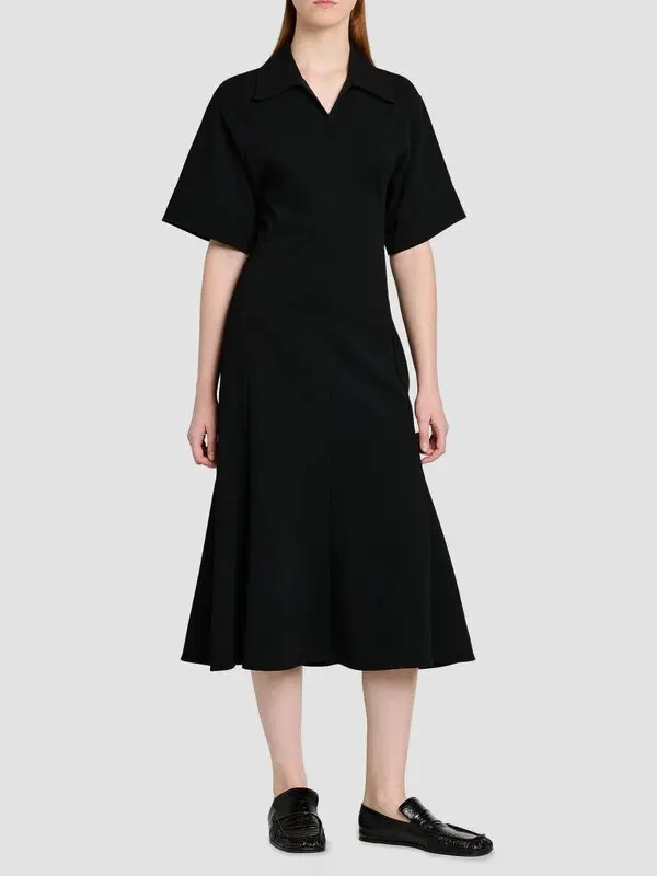 JIL SANDER Crepe A-line Midi-dress