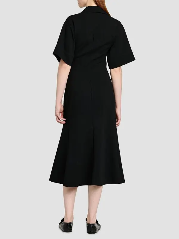 JIL SANDER Crepe A-line Midi-dress
