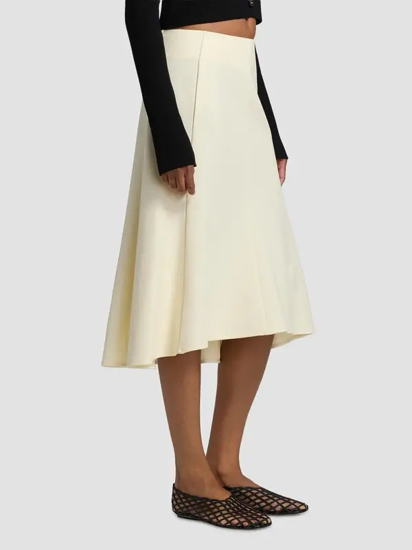 JIL SANDER Crepe Textured Midi-skirt