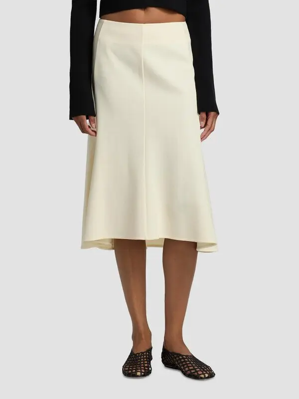 JIL SANDER Crepe Textured Midi-skirt