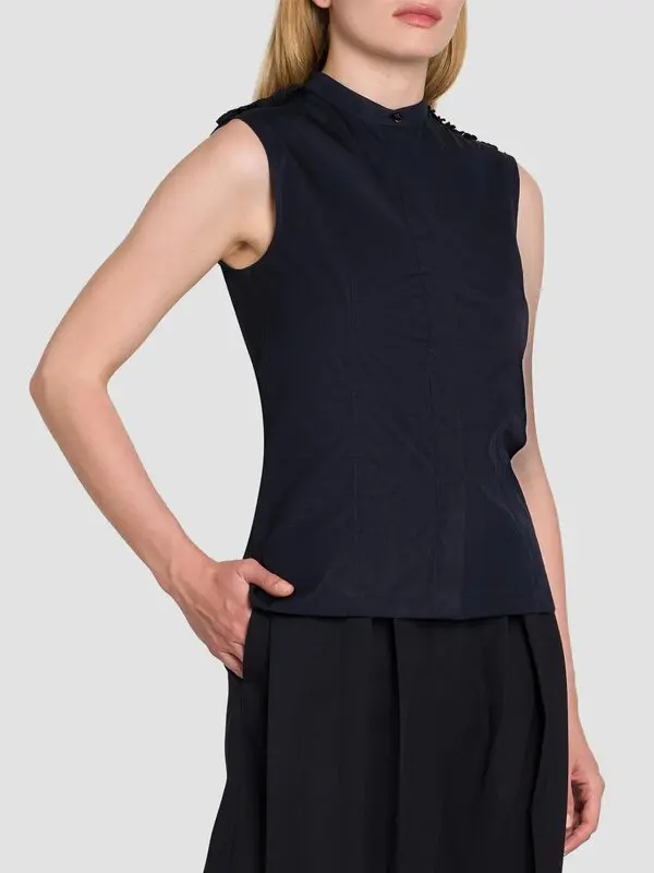 JIL SANDER Tailored Cotton Poplin Sleeveless Top
