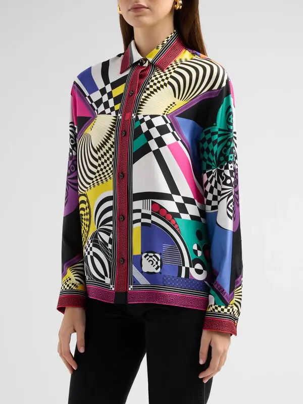 Versace Teatro Foulard Silk Twill Shirt - Multicolor