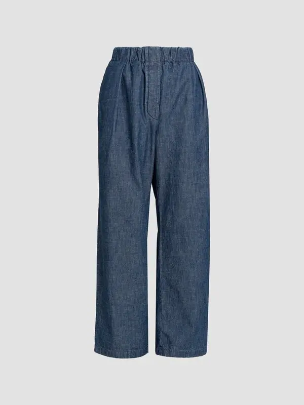 JIL SANDER Cotton Chambray Relaxed-fit Trousers - Indigo
