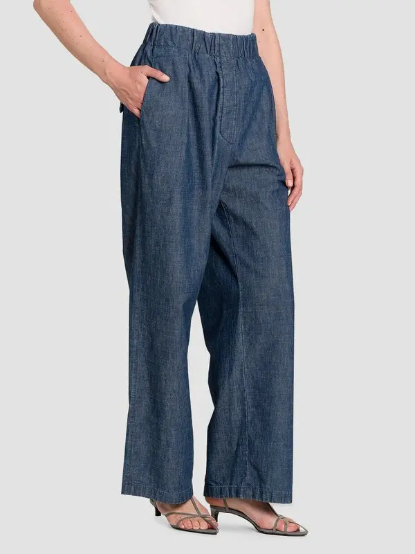 JIL SANDER Cotton Chambray Relaxed-fit Trousers - Indigo