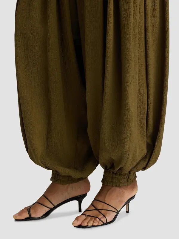 Michael Kors Sarouel Silk Seersucker Trousers