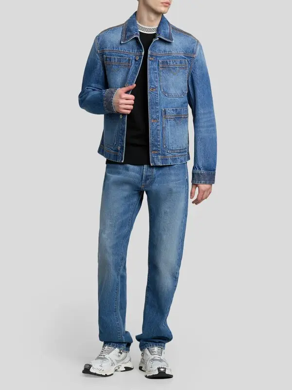 Versace Stone-washed Rigid Straight Jeans