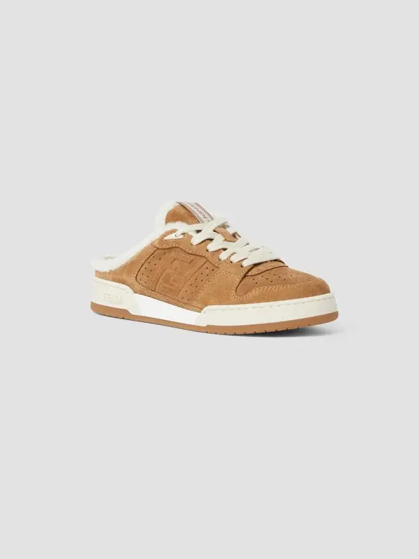 Fendi Match 20mm Faux Shearling-lined Leather Sneaker Mules