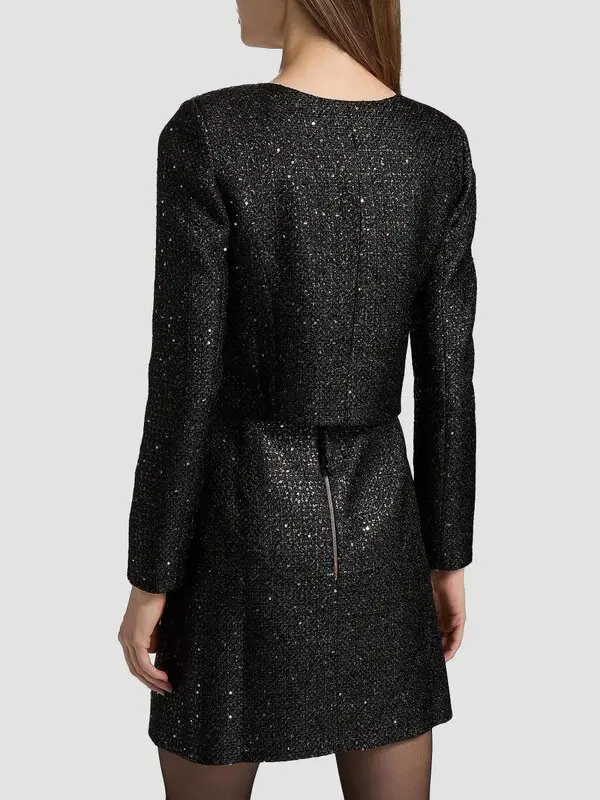 Carolina Herrera Sequined Tweed Crop Jacket