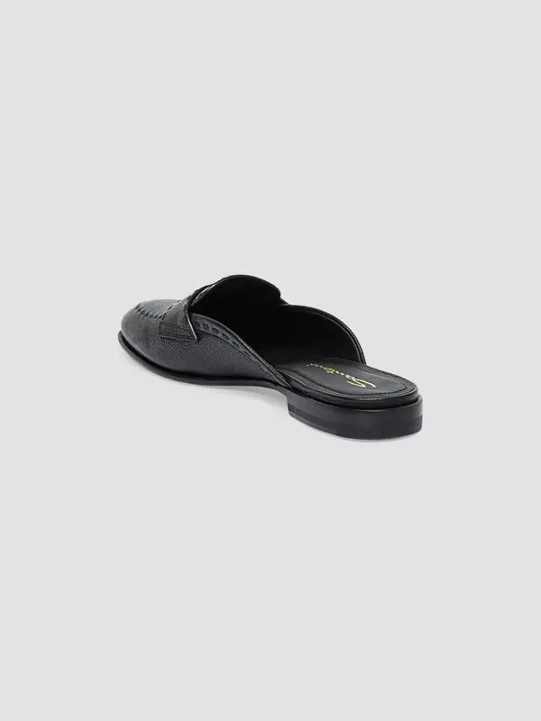 Santoni Marlen Leather Mules - Black