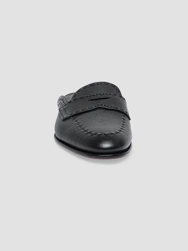 Santoni Marlen Leather Mules - Black