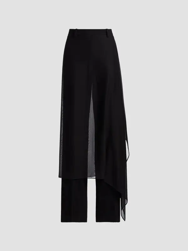 Michael Kors Veiled Wool Crepe Trousers - Black