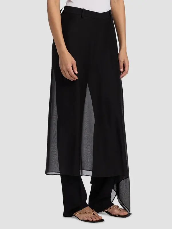 Michael Kors Veiled Wool Crepe Trousers