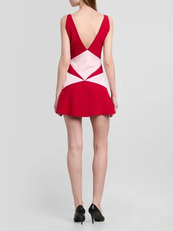 Versace Two-tone Prism Mini Dress - Red Pink
