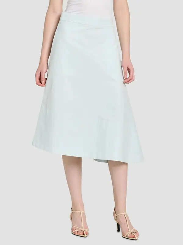 JIL SANDER Compact Light Double-cotton Asymmetric Midi-skirt