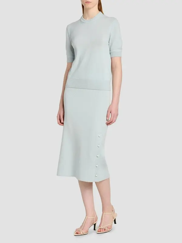 JIL SANDER Merino Wool Short-sleeve Sweater