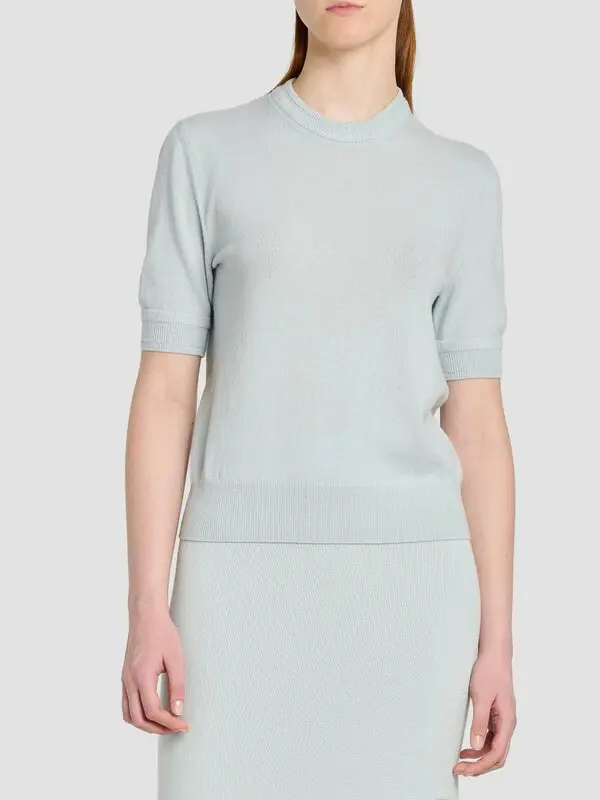 JIL SANDER Merino Wool Short-sleeve Sweater