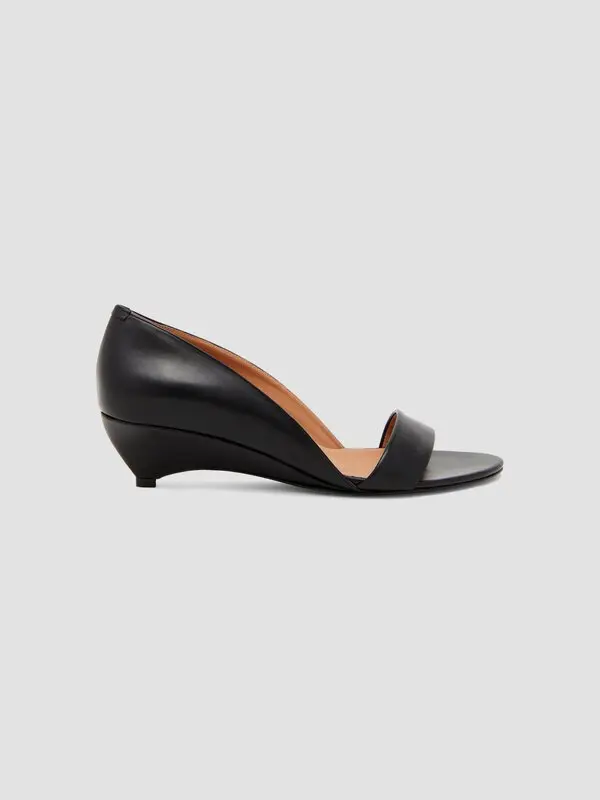 JIL SANDER 45mm Leather Wedge Sandals - Black