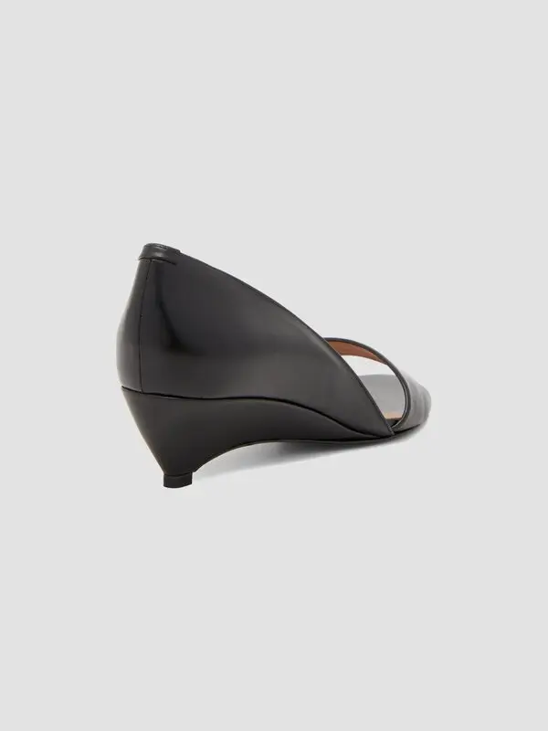 JIL SANDER 45mm Leather Wedge Sandals - Black