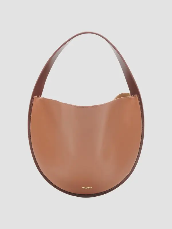 JIL SANDER Pivot Leather Hobo Bag - Grape