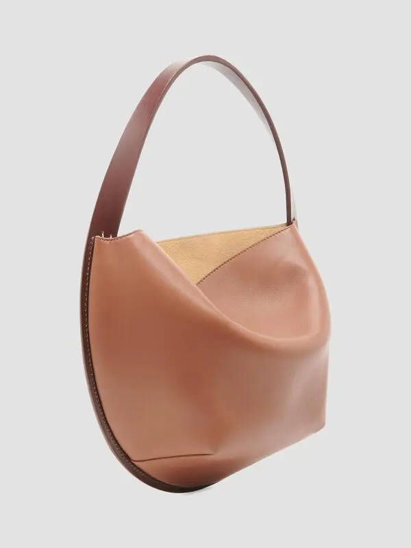 JIL SANDER Pivot Leather Hobo Bag - Grape