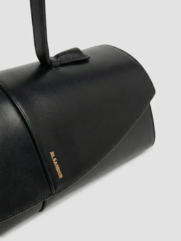 JIL SANDER Linea Leather Shoulder Bag - Black
