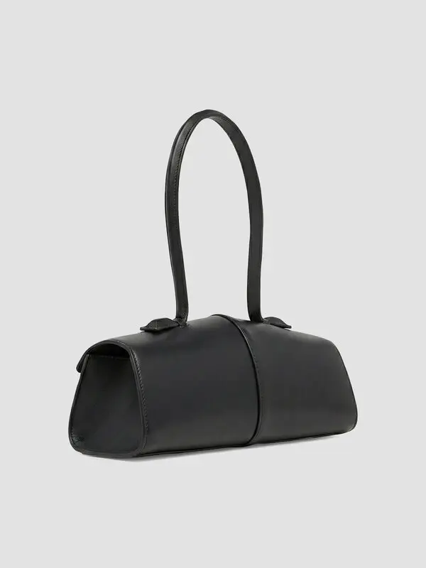 JIL SANDER Linea Leather Shoulder Bag - Black