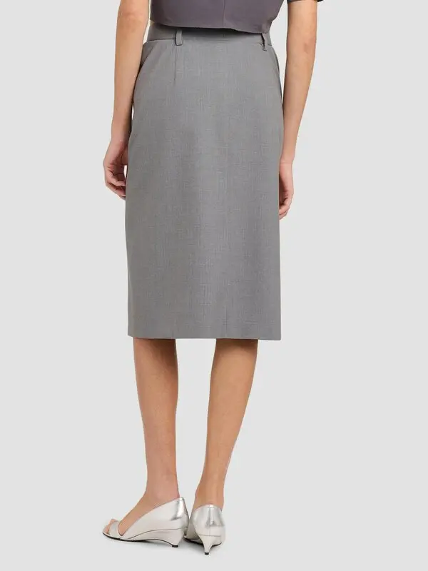 JIL SANDER Cut-out Wool Pencil Skirt