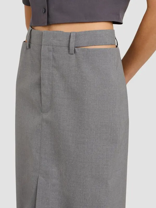 JIL SANDER Cut-out Wool Pencil Skirt