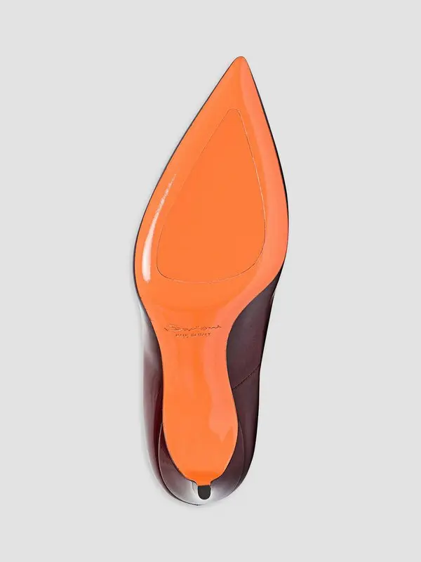 Santoni Sibil 85mm Patent Leather Stiletto Pumps - Red