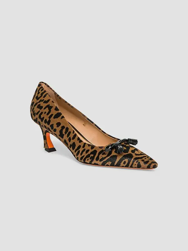 Santoni Adri 55mm -print Calf Hair Pumps