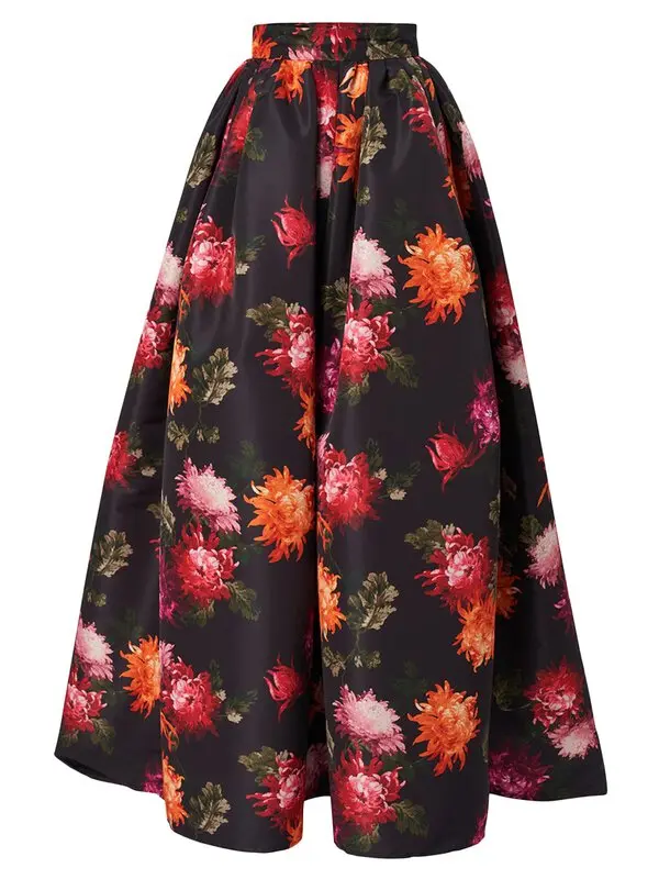 Carolina Herrera Floral Faille Ball Skirt