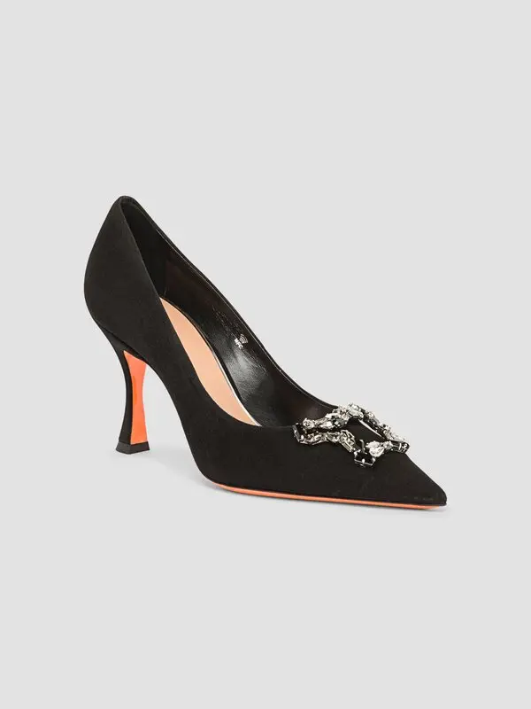 Santoni Embellished 85mm Suede Pumps