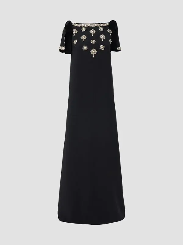 Carolina Herrera Embellished Medallion-embroidered A-line Gown