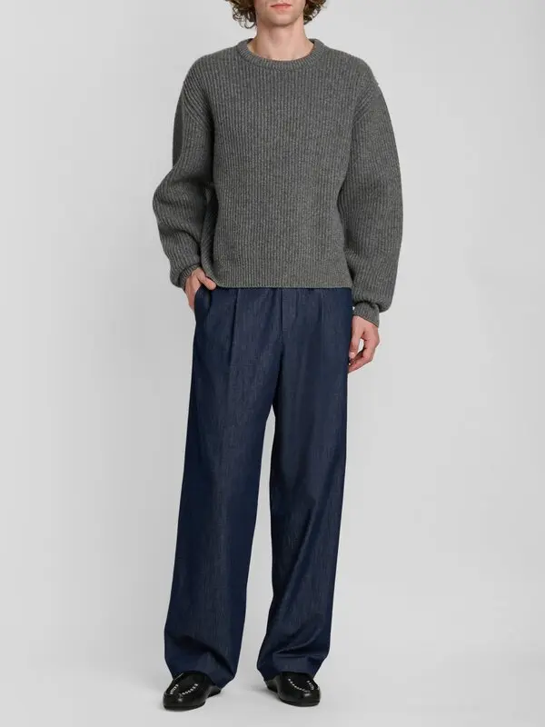 JIL SANDER Fisher Rib Knit Crewneck Sweater