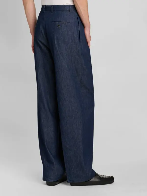 JIL SANDER Pleated Chambray Trousers