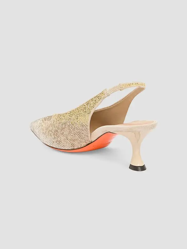 Santoni 55mm Leather Slingback Pumps