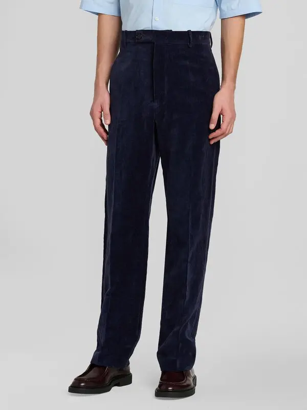 JIL SANDER Cotton-linen Velvet Trousers