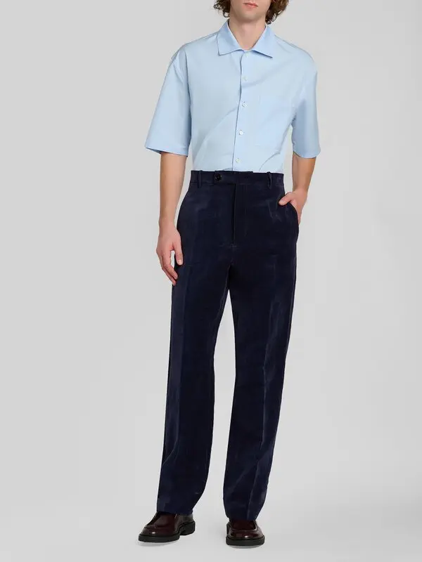 JIL SANDER Cotton-linen Velvet Trousers