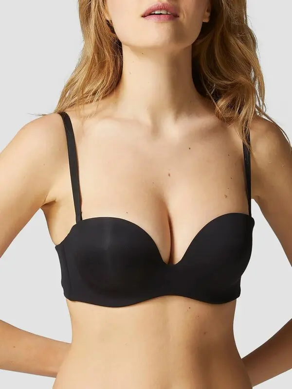 Simone Perele Essential Plunge Microfiber Multi-way Bra - Black