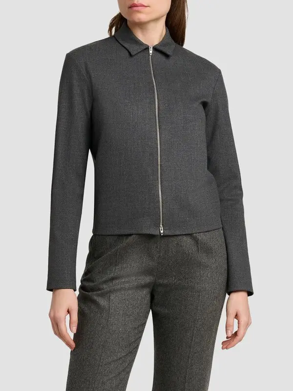 JIL SANDER Stretch-wool Zip-front Shirt