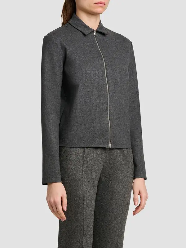 JIL SANDER Stretch-wool Zip-front Shirt