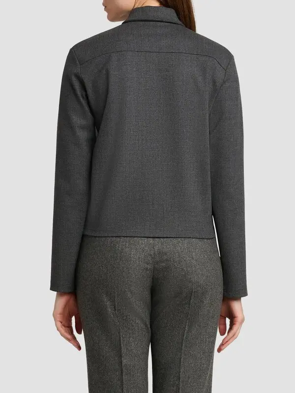 JIL SANDER Stretch-wool Zip-front Shirt